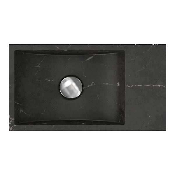 Bellanti capri/stone fontein/toiletmeubel 40x22cm mat antraciet met ...