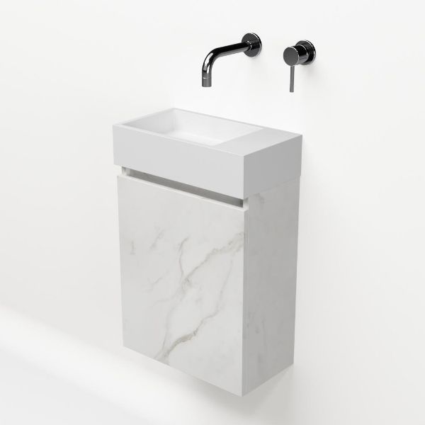 Bellanti Capri/Alina fonteinmeubel 40x22cm marmer structuur wit met ...