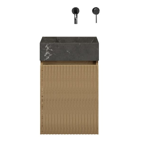 Bellanti Ribera/Stone fonteinmeubel 40x22cm met ribbel - latjes ...